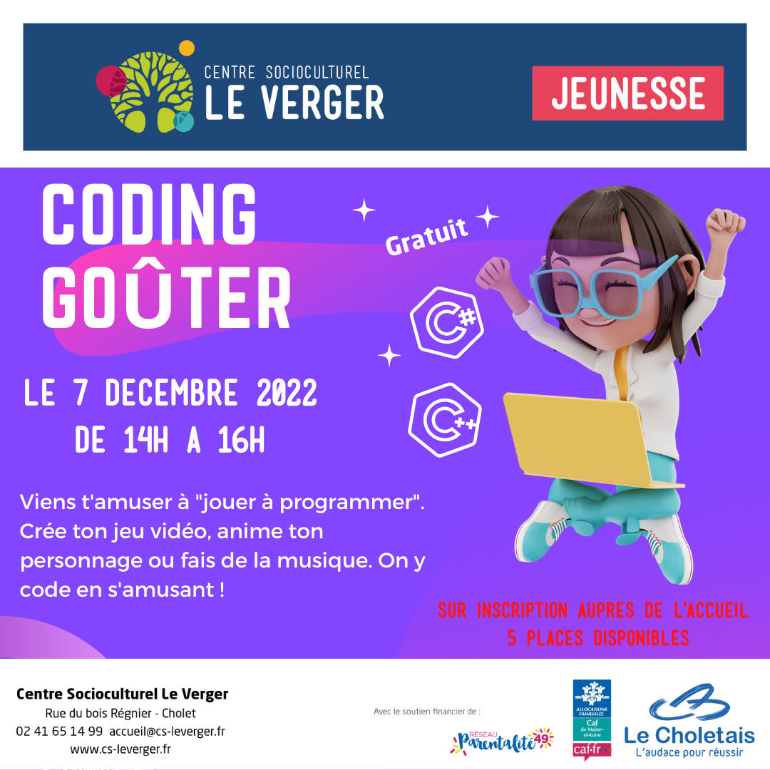 Après midi "Coding goûter" - Centre socioculturel Le Verger